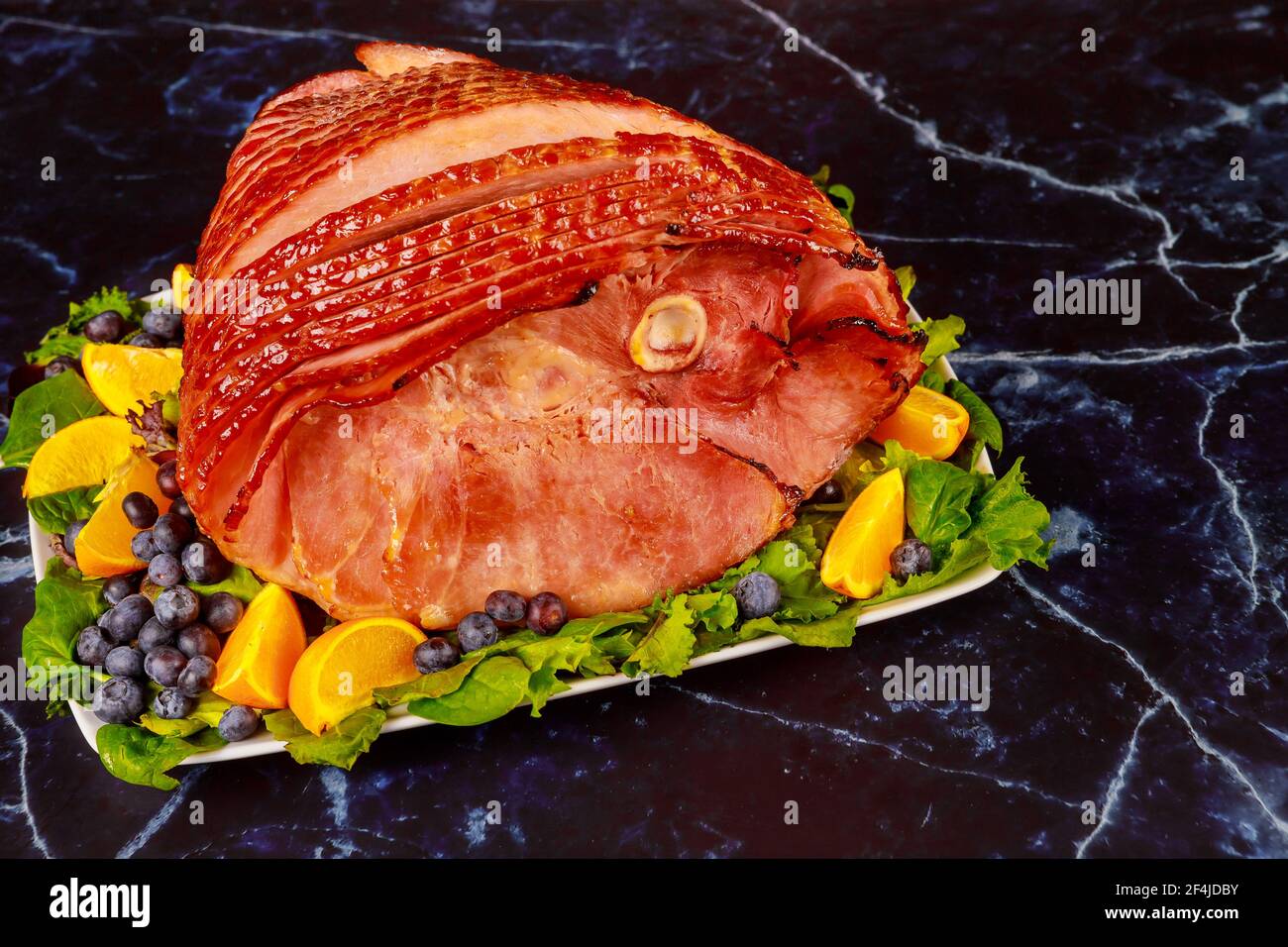 Glazed pork ham fresh hi-res stock photography and images - Alamy