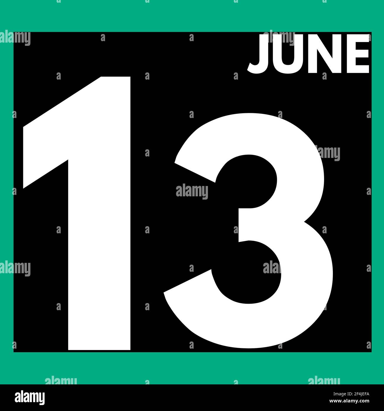June 13 . Modern daily calendar icon .date ,day, month .calendar for ...