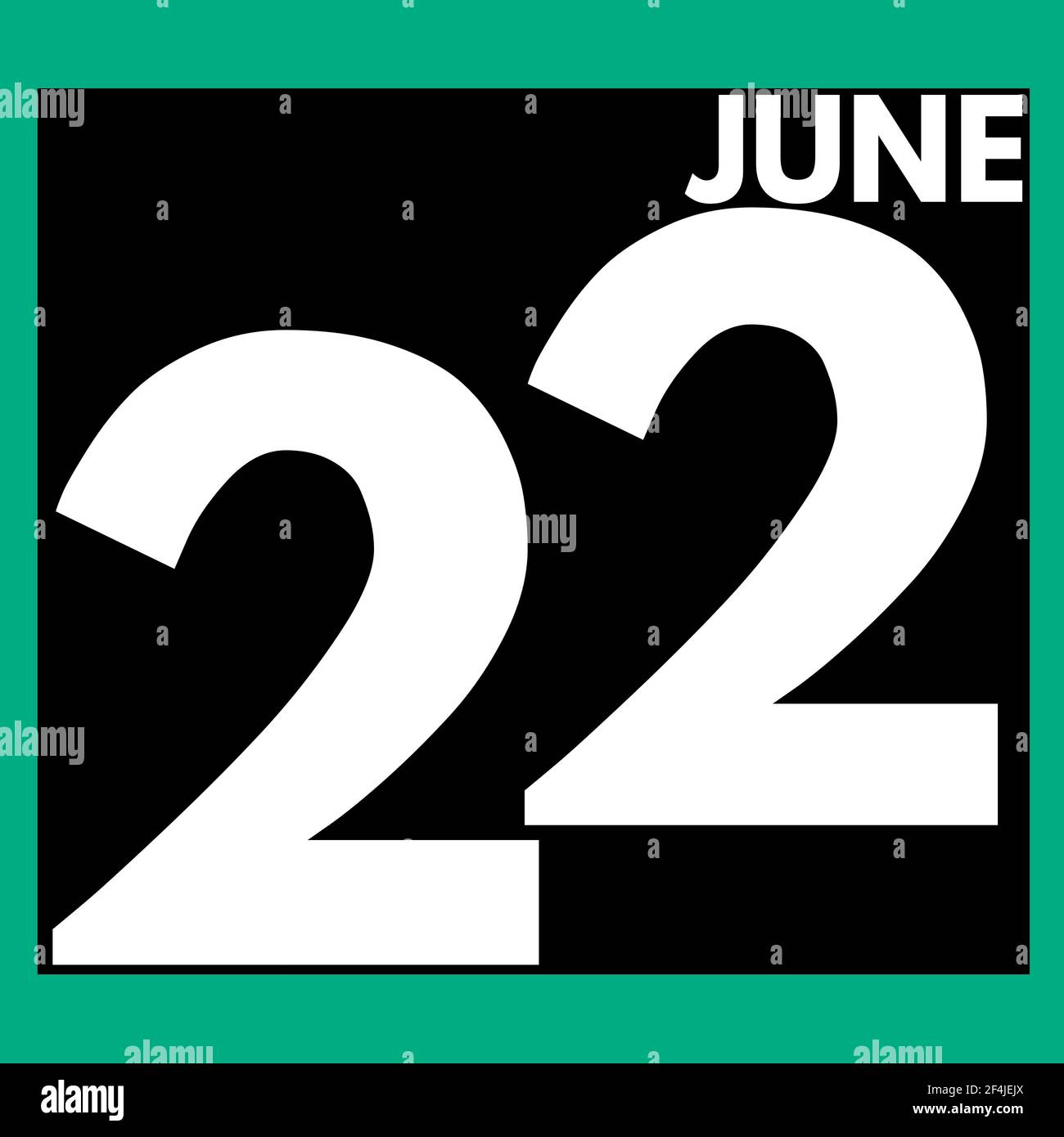 June 22 . Modern daily calendar icon .date ,day, month .calendar for ...