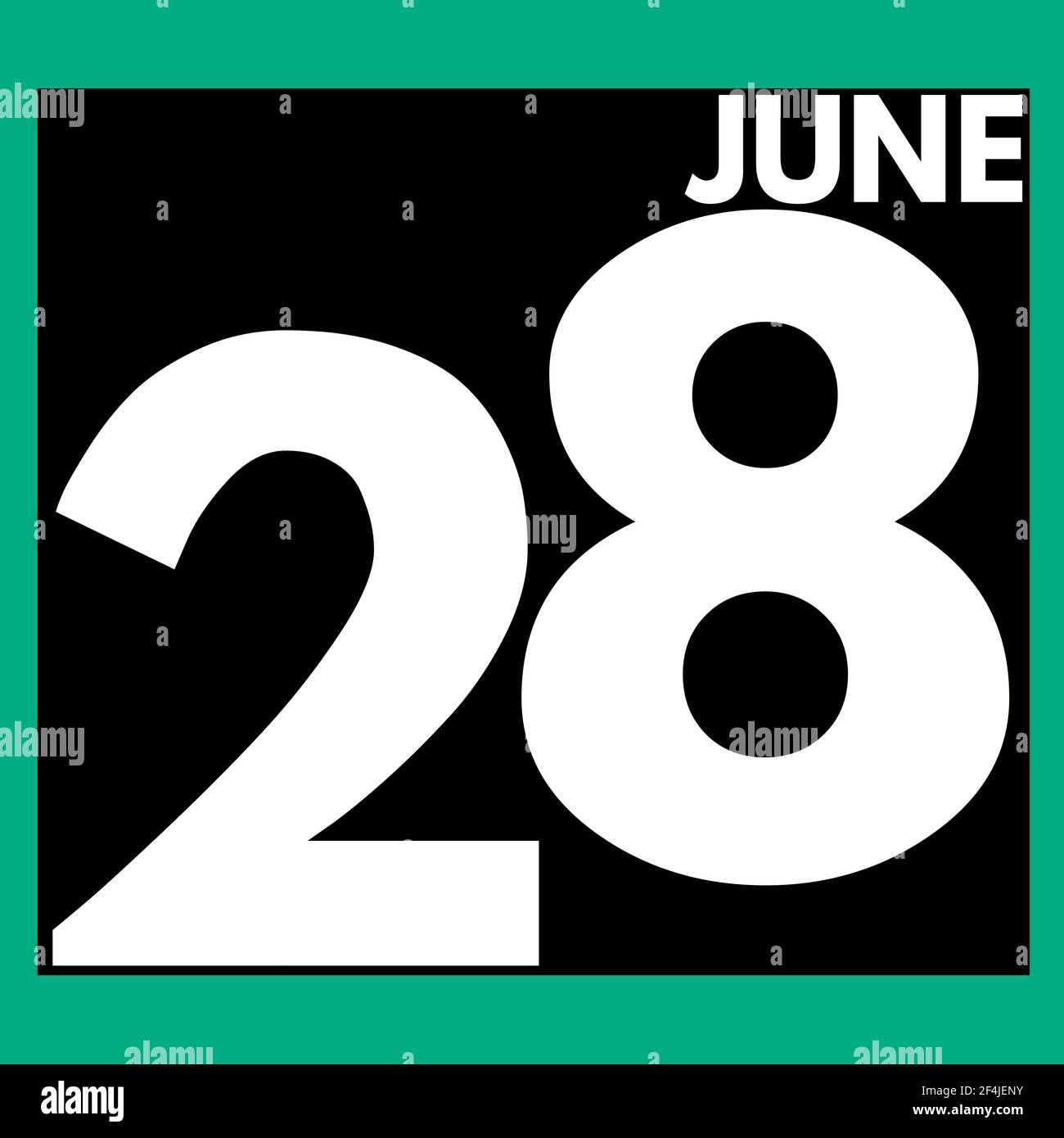 June 28 . Modern daily calendar icon .date ,day, month .calendar for ...