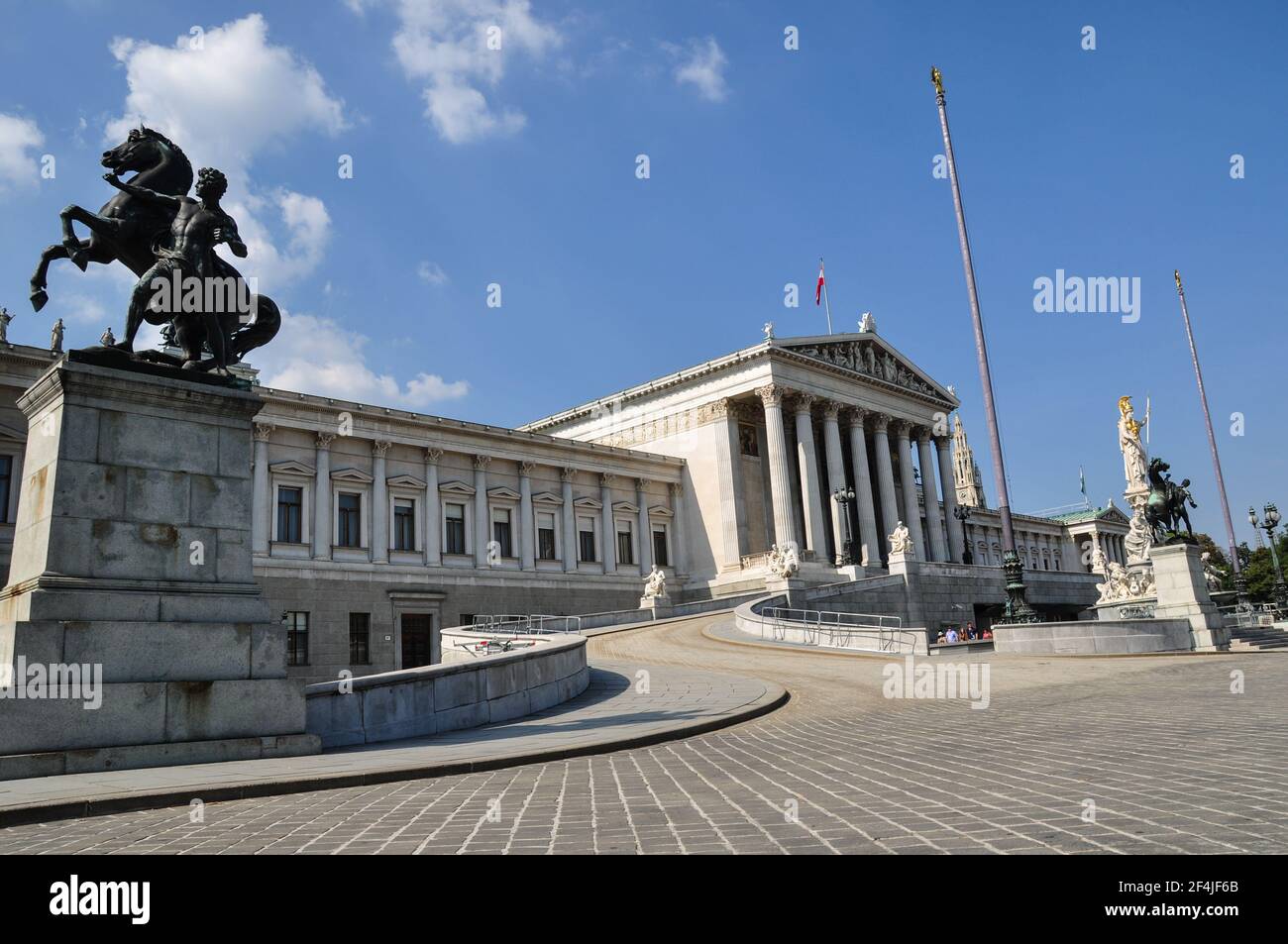 The Austrian Parliament in Vienna, Austria. Panorama on sunny day Stock ...