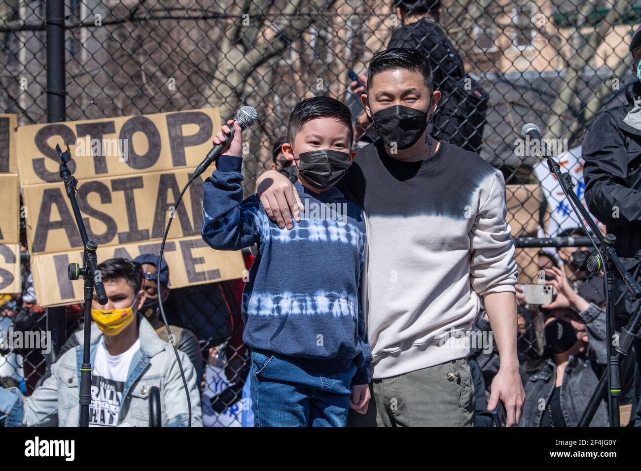 New York, USA. 21st Mar, 2021. Jin Au-Yeung, MC Jin, and son Chance ...