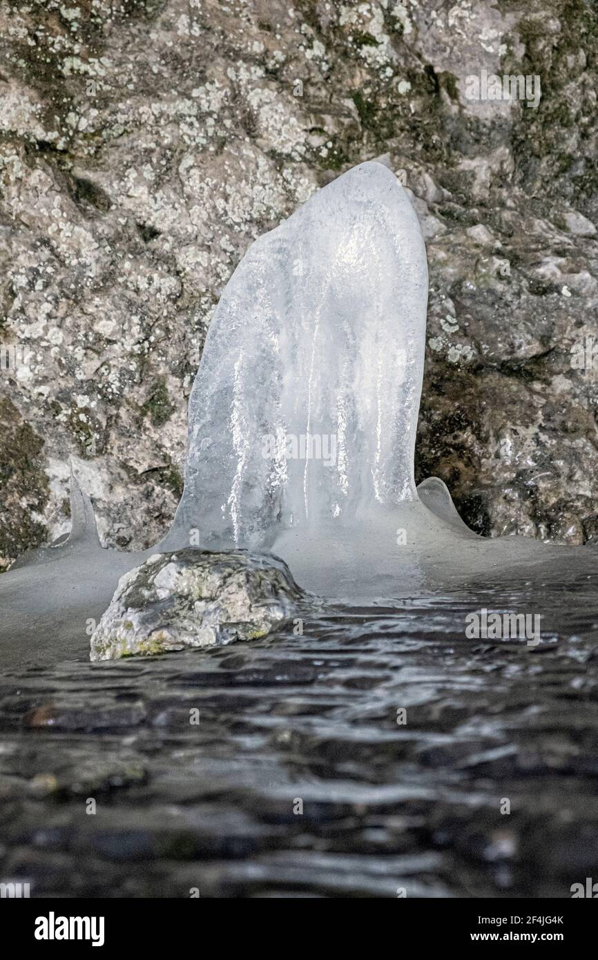 Big stalagmite ice in the cave, Low Tatras, Slovak republic. Hiking ...