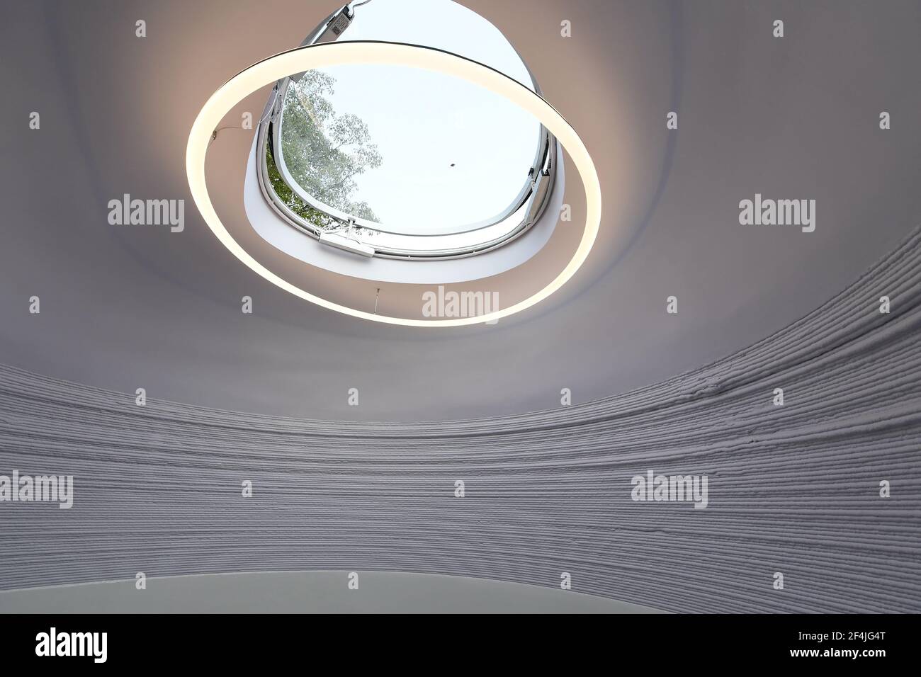 Photo shows a 3D printed library is seen at Wisdom Bay High-tech Park ...