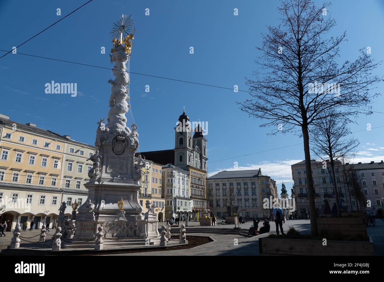 View of the famous Main Square in Linz, Austria Stock Photo - Alamy