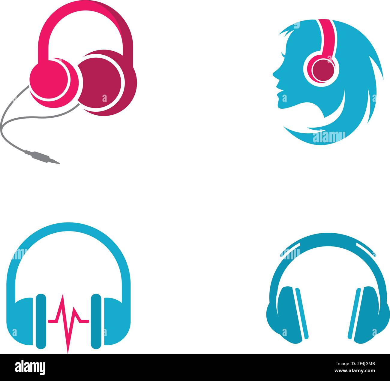 Head set logo template vector icon design Stock Vector Image & Art - Alamy