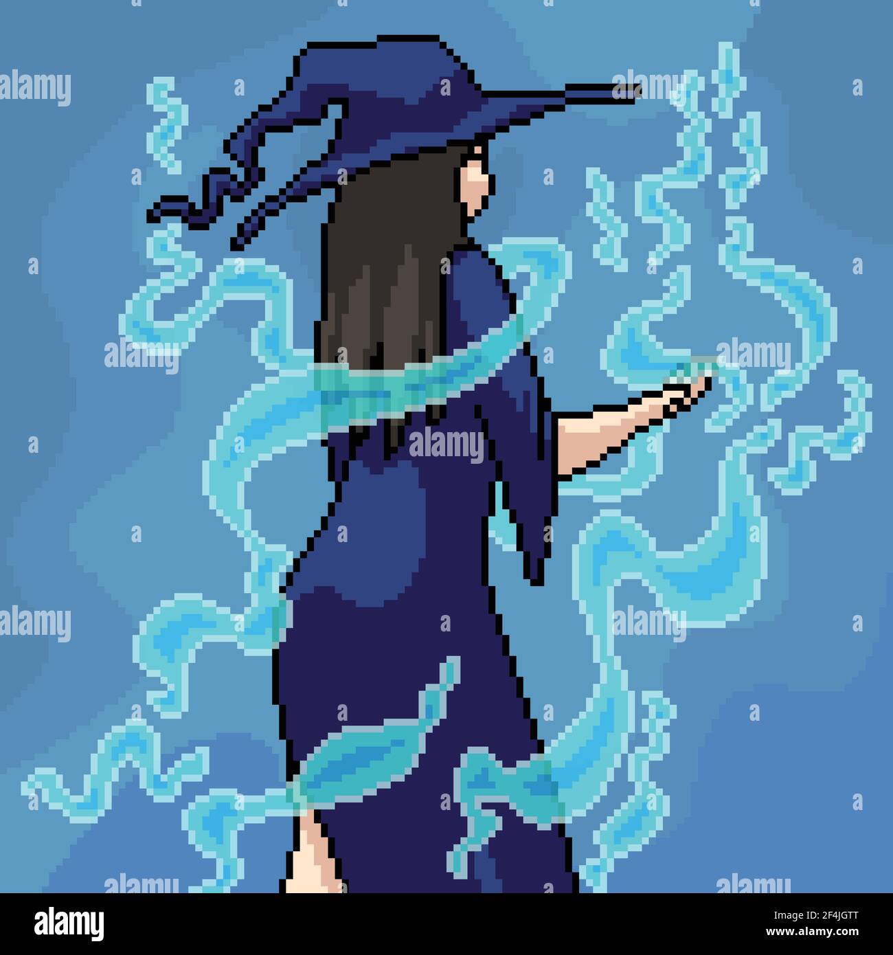 Hat witch pixel Stock Vector Images - Alamy