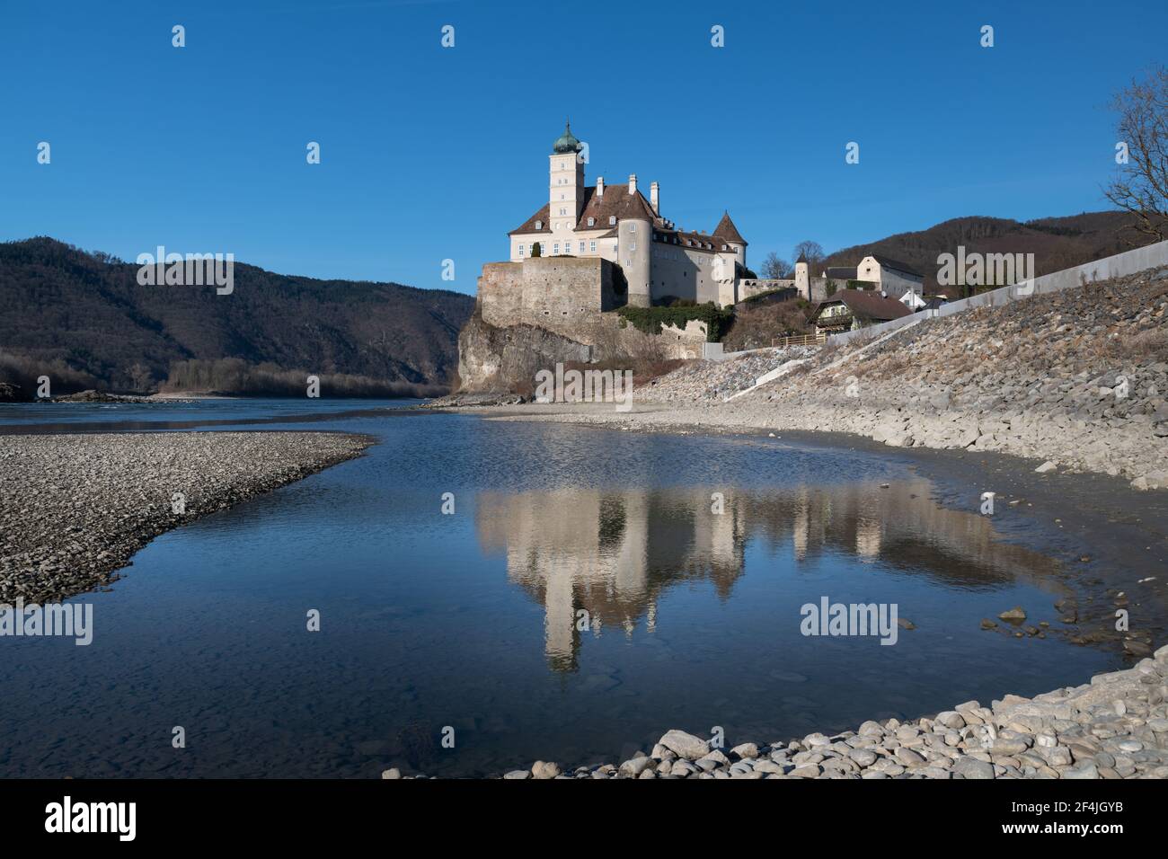 Castle of Schoenbuehel at the Danube river near Melk, Austria Stock ...