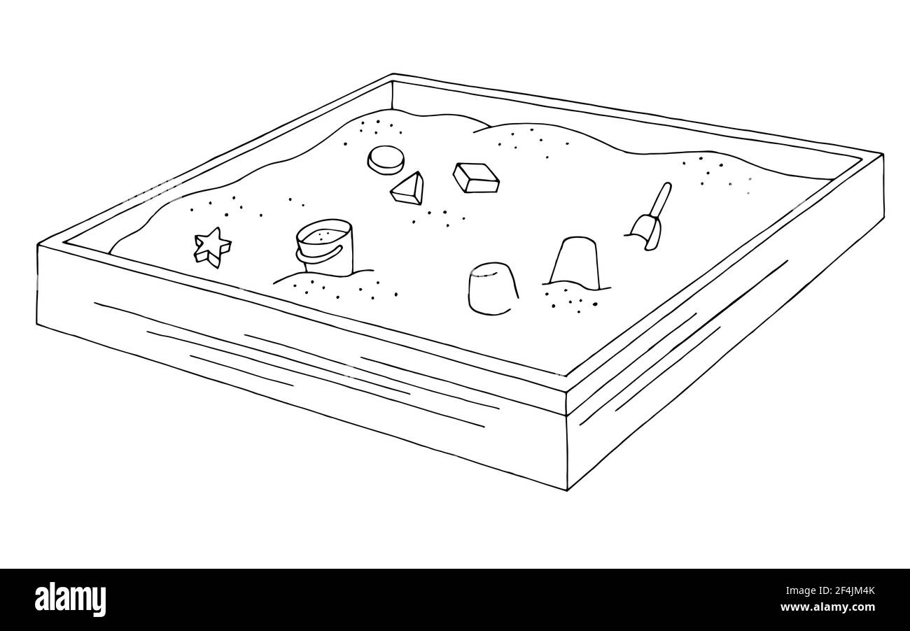 Sandbox graphic black white isolated sketch illustration vector Stock ...