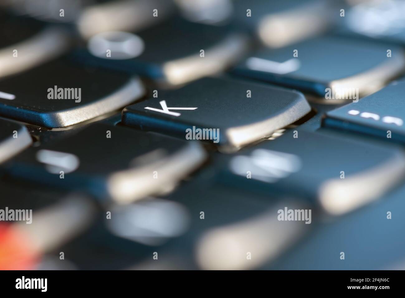 Macro shot of black keyboard focus on K key Stock Photo - Alamy