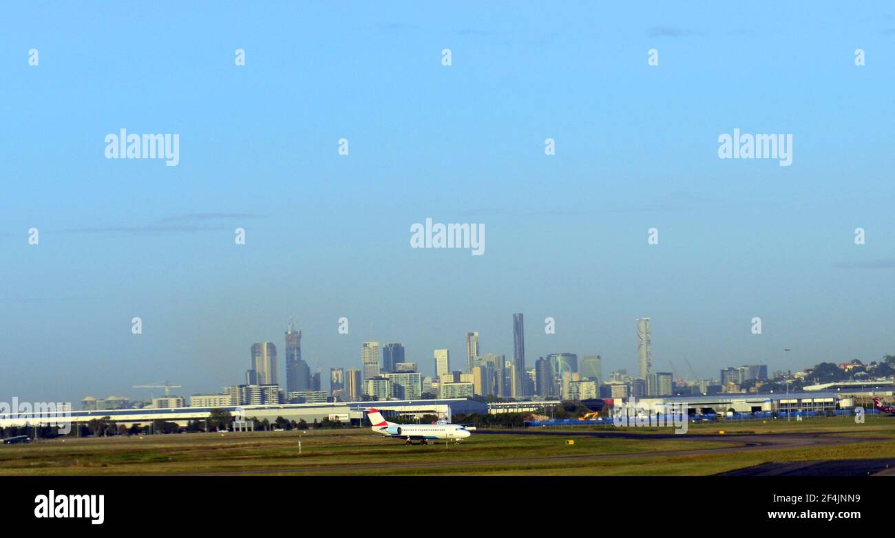 Skyline of Brisbane's central business district, Australia Stock Photo ...