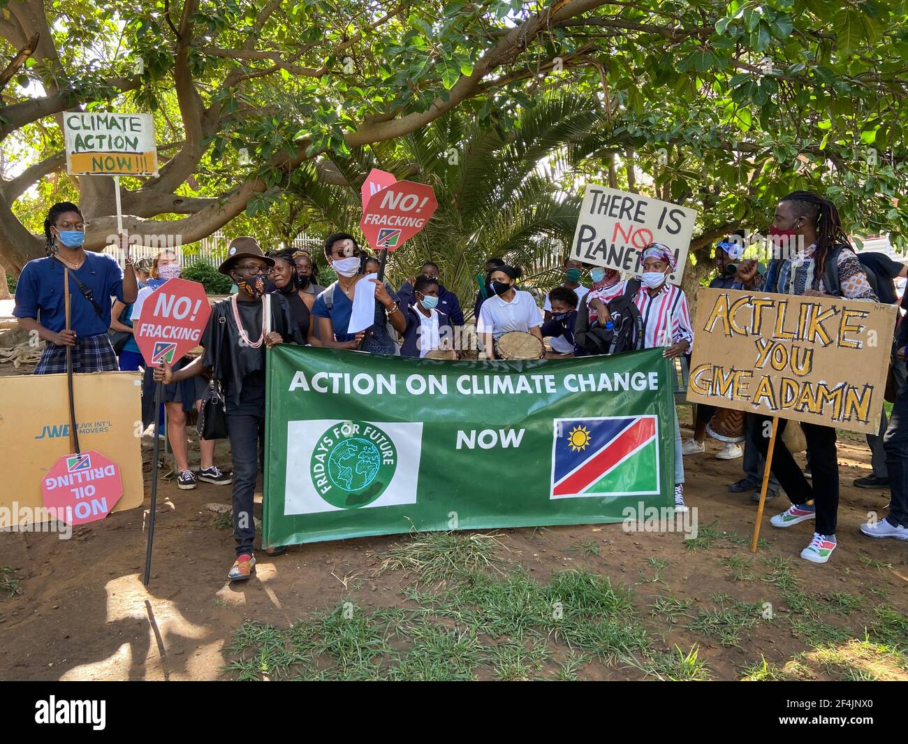 Windhuk, Namibia. 24th Feb, 2021. Activists from "Fridays for Future ...