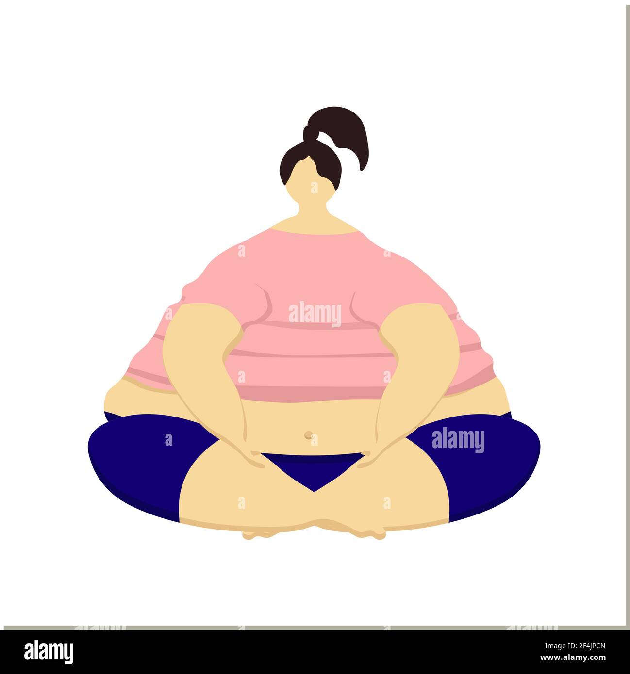 A very fat woman doing morning exercises. Fitness and Pilates for fat ...