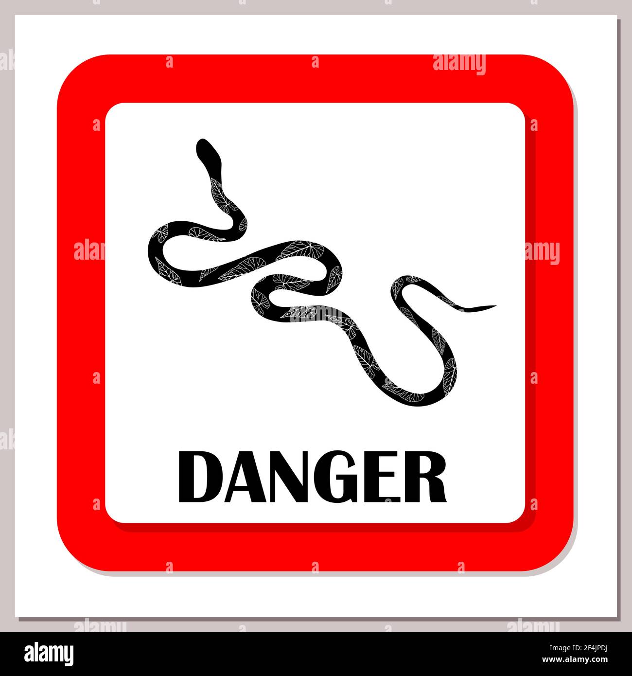 Snake warning sign. Danger. Poisonous snakes. Vector illustration Stock ...