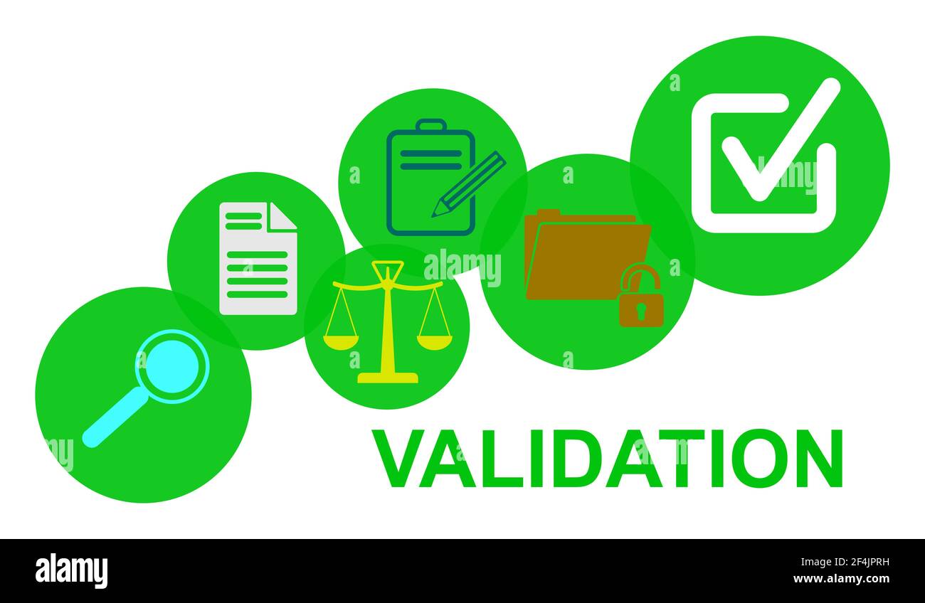 Illustration of a validation concept Stock Photo - Alamy