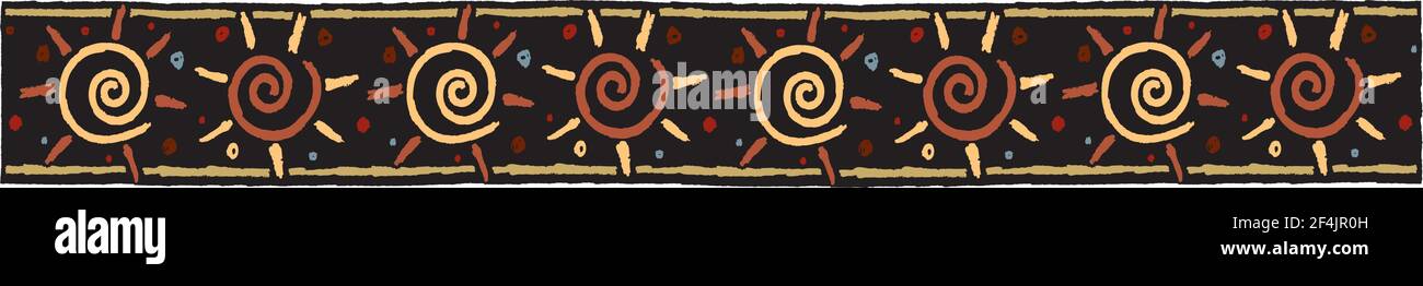 Linear border made in tribal style, made from hand-drawn drawings Stock ...