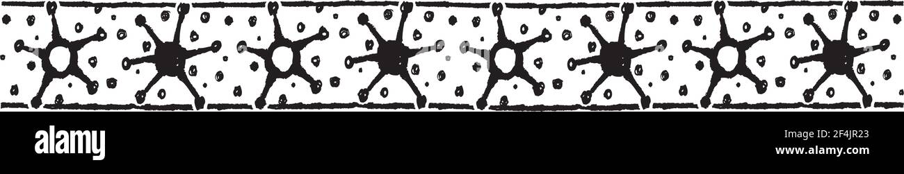 Linear border made in tribal style, made from hand-drawn drawings Stock ...