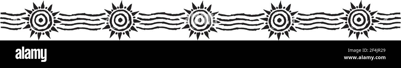 Linear border made in tribal style, made from hand-drawn drawings Stock ...