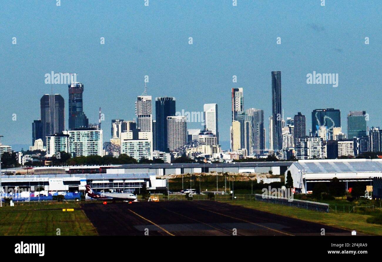 Skyline of Brisbane's central business district, Australia Stock Photo ...