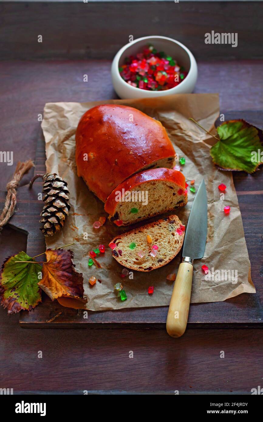 Traditional stollen candied fruit hi-res stock photography and images ...