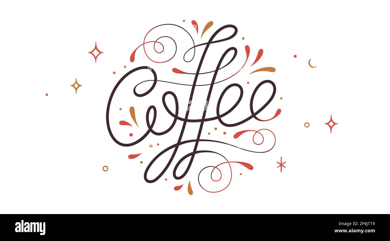 Coffee. Hand drawn lettering text Coffee, logo Stock Vector Image & Art ...