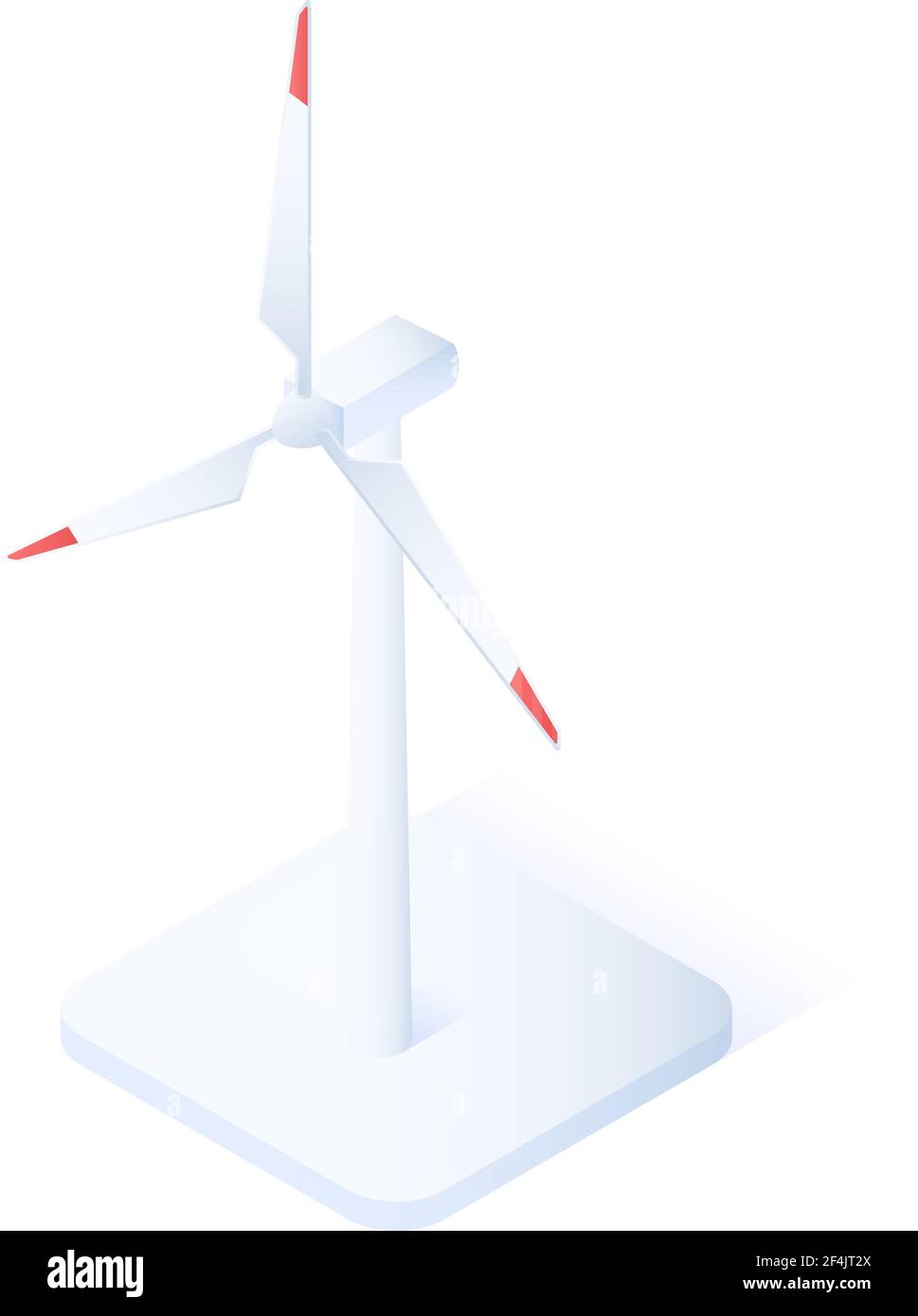 Wind generator isolated icon on white background. Flat vector isometric ...