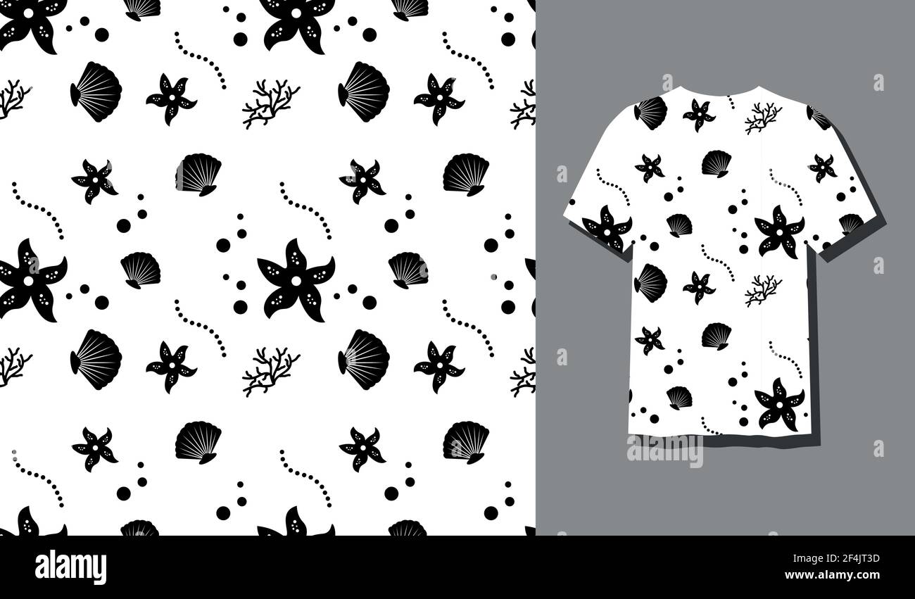 Cute Character Starfish Animal Seamless Patterns Can Be Used as Designs ...
