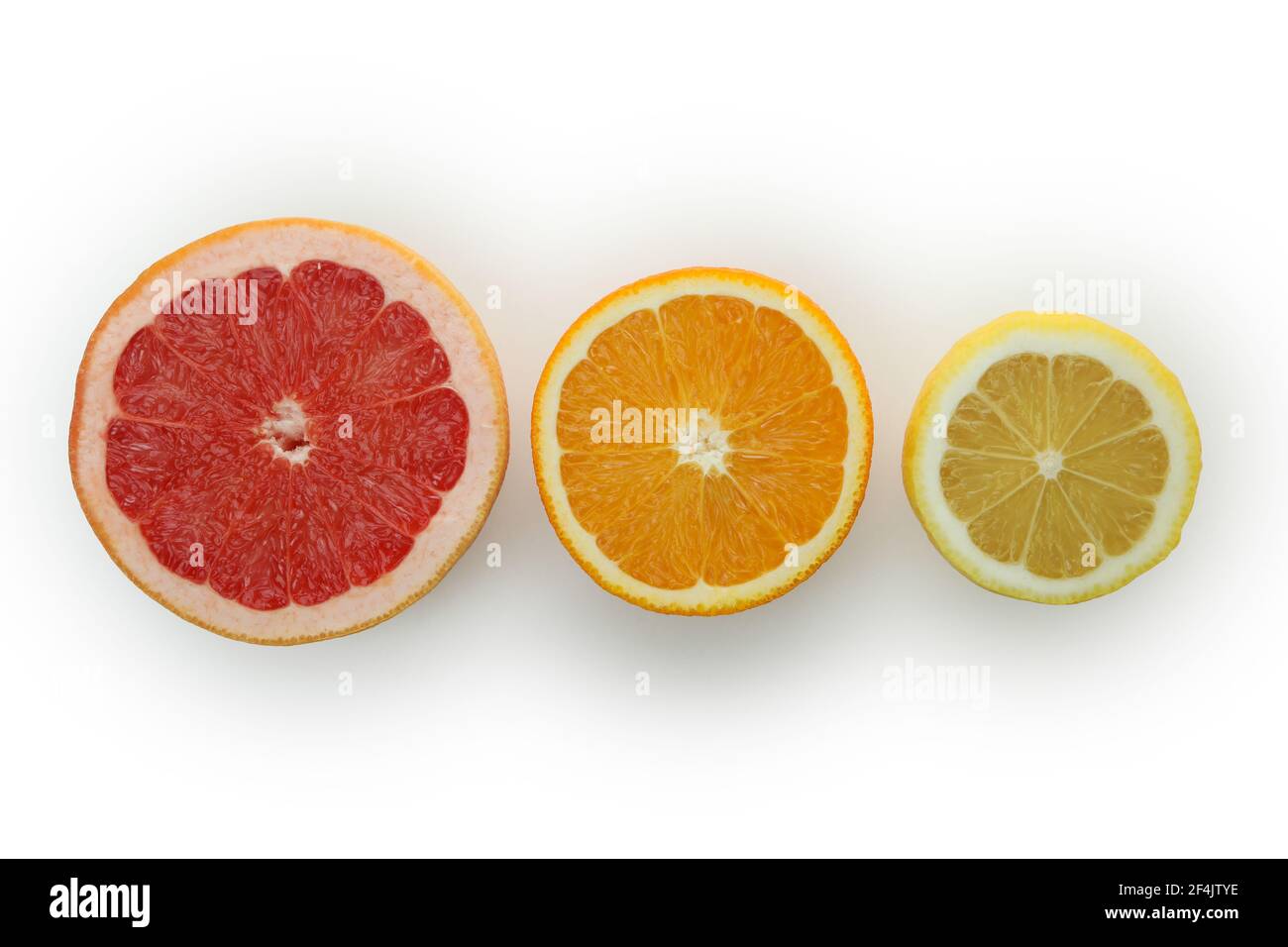 Fresh ripe grapefruits isolated on white background Stock Photo - Alamy