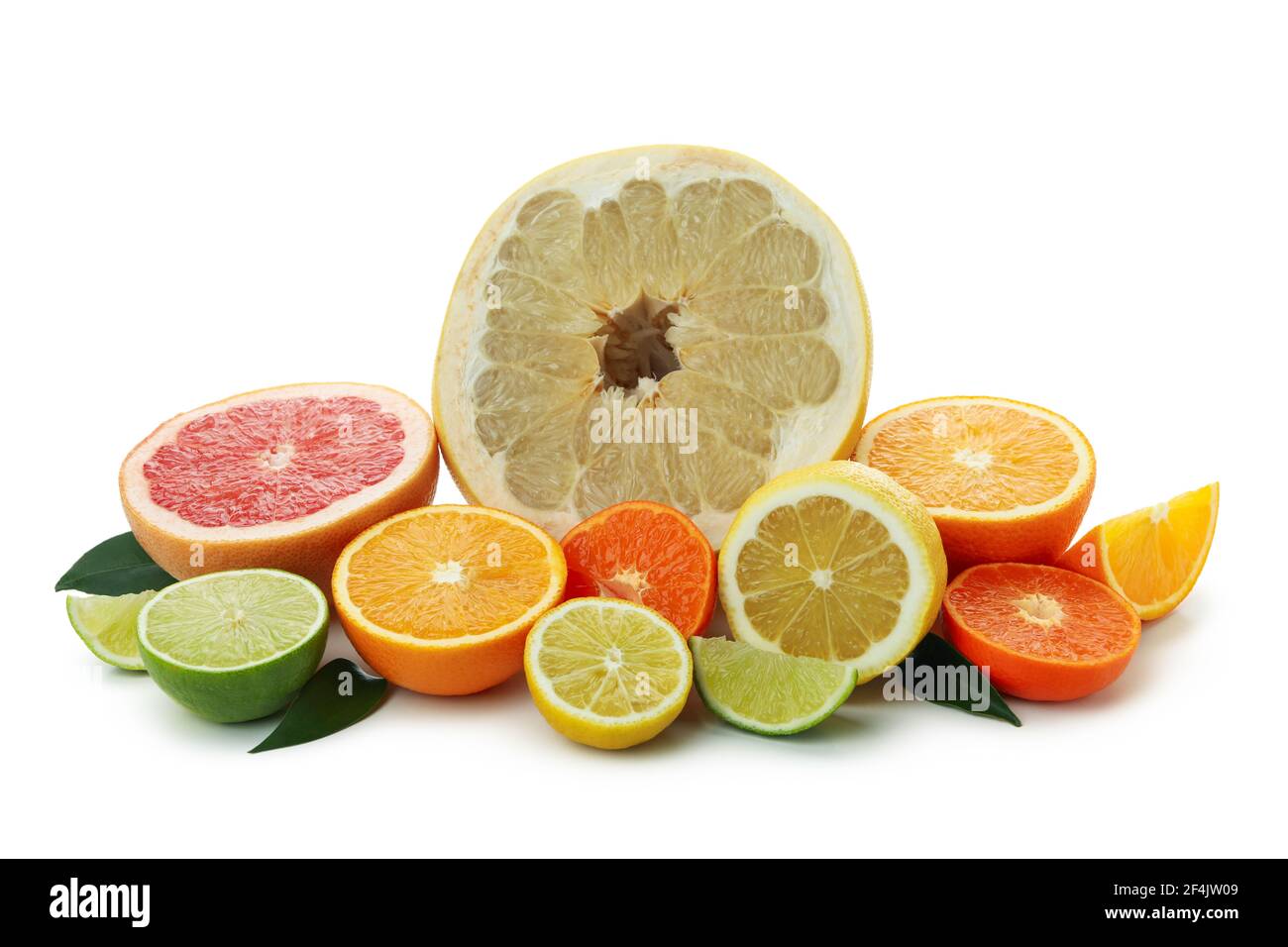 Fresh ripe grapefruits isolated on white background Stock Photo - Alamy