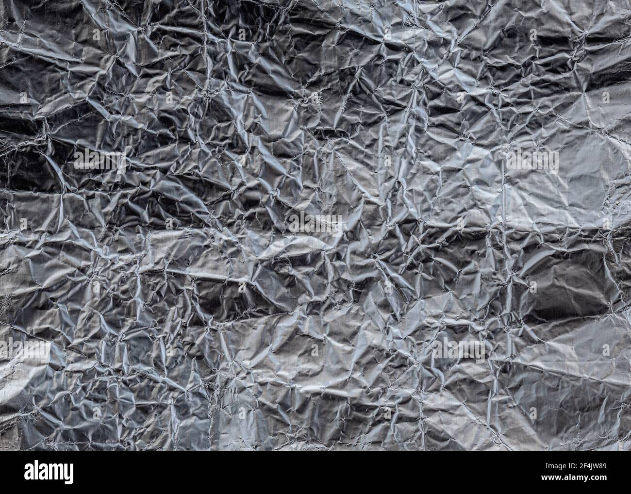 Wrinkled metal foil texture, silver color Stock Photo - Alamy