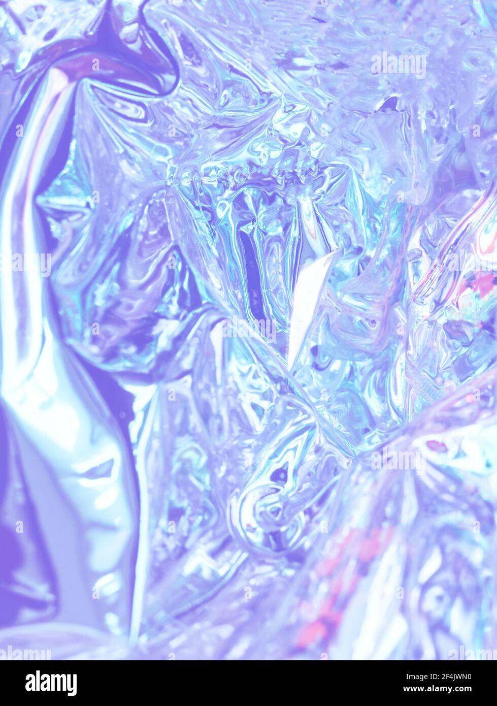 Abstract background shiny crumpled hologram with sparkles. Trendy neon ...