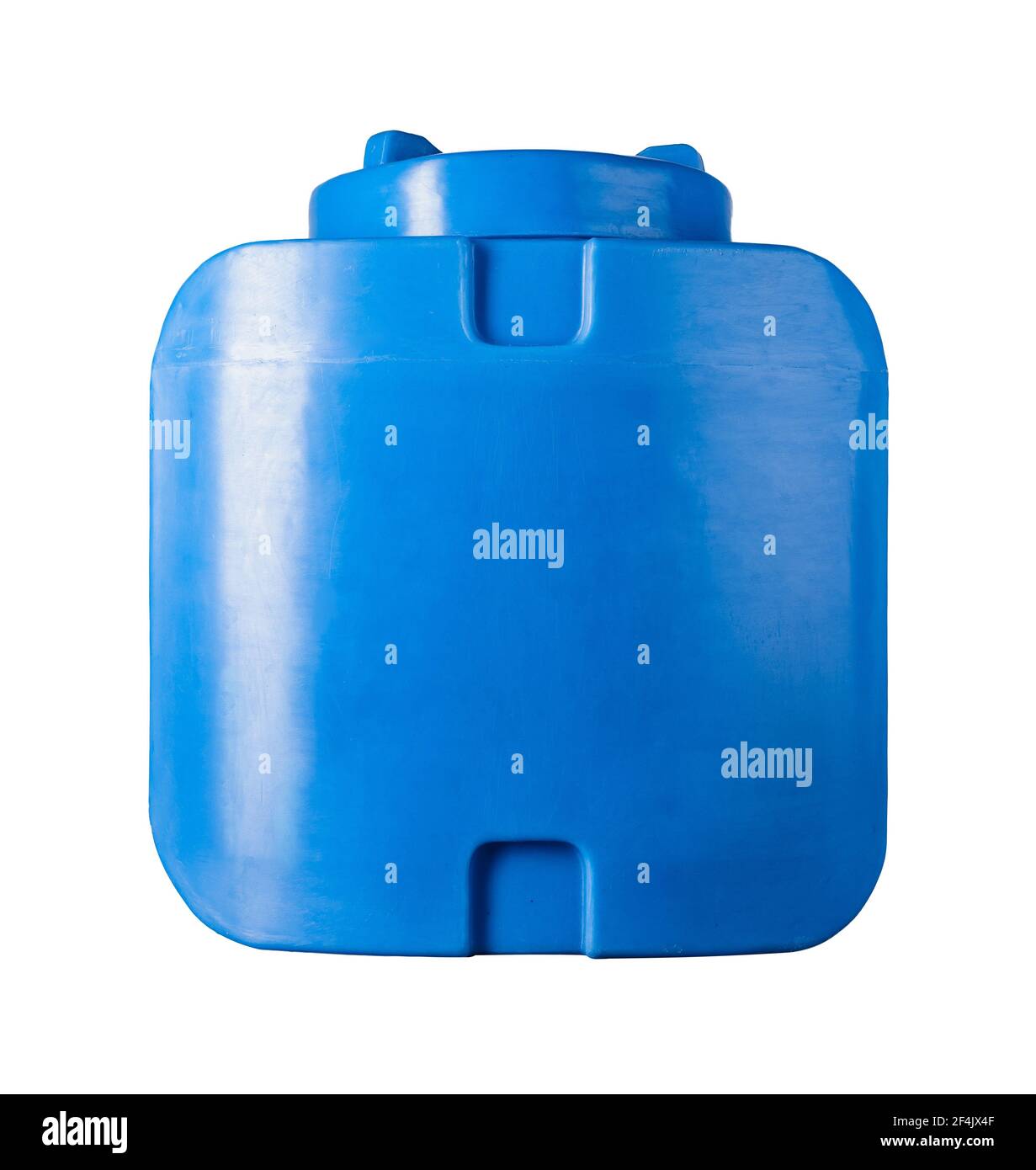 Blue plastic water tank isolated on white Stock Photo - Alamy