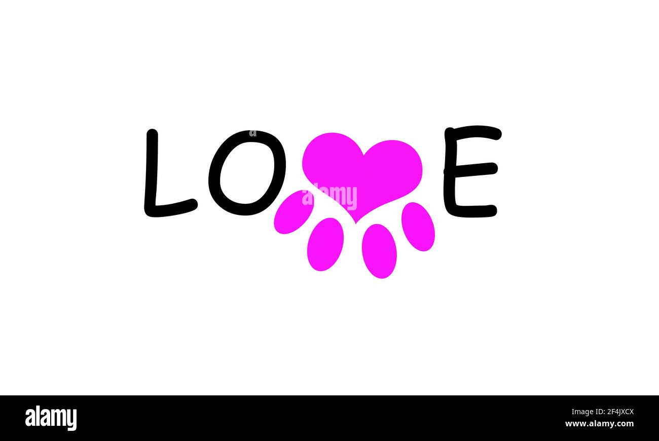 Pink paws background Cut Out Stock Images & Pictures - Alamy