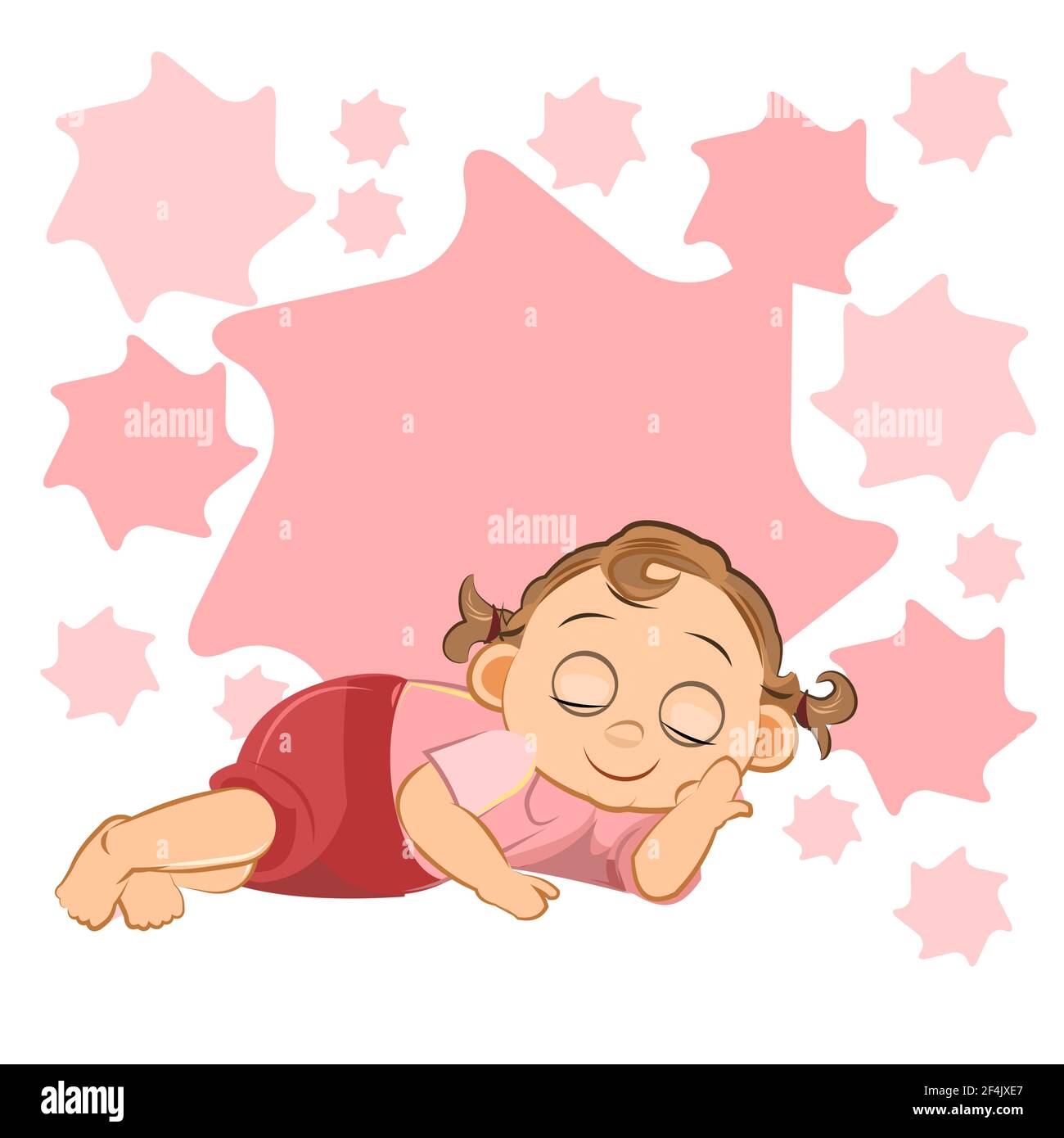 Sleeping Baby Girl Cartoon