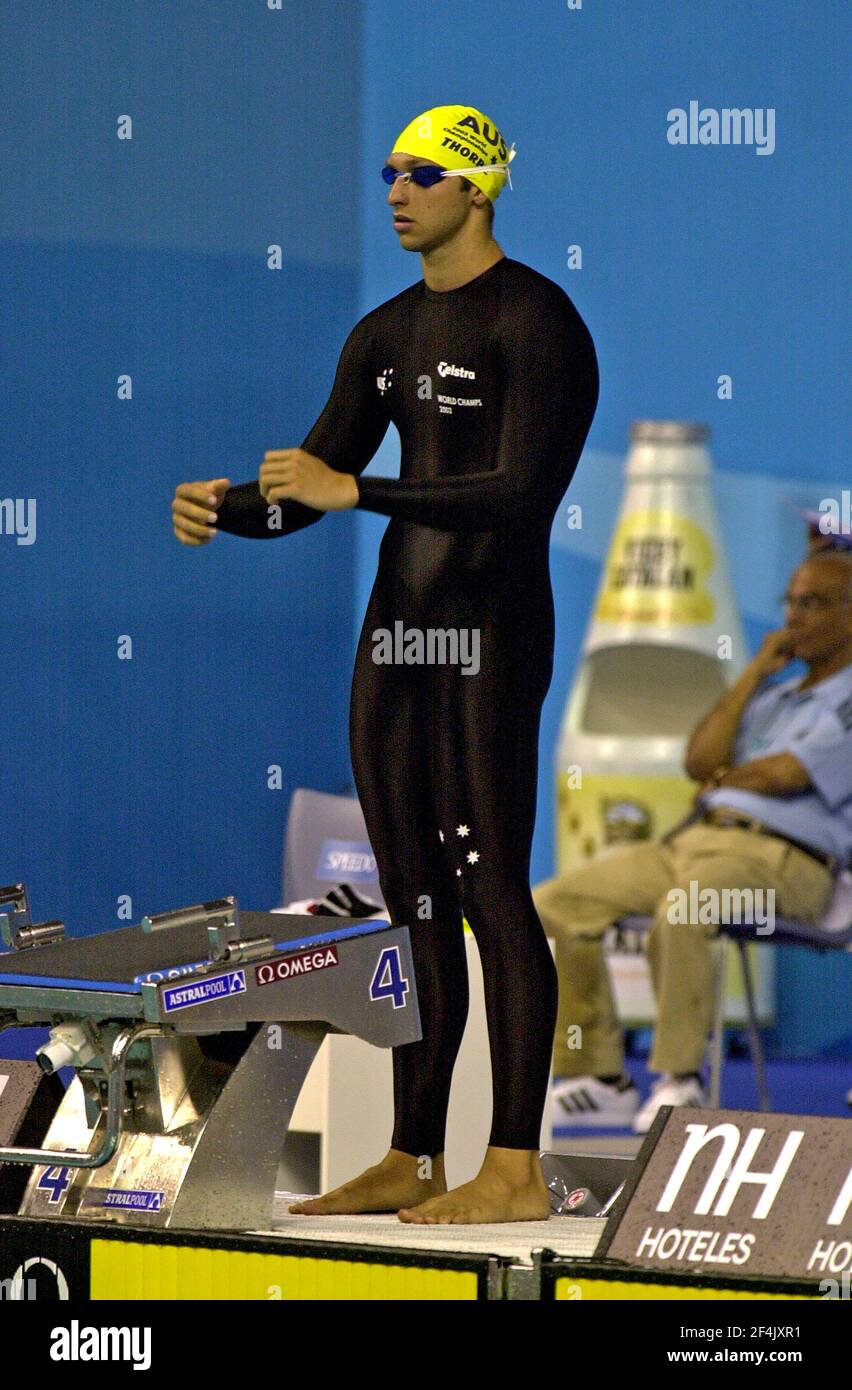 Australian Jan Thorpe wearing a black integral swimsuit on the starting ...