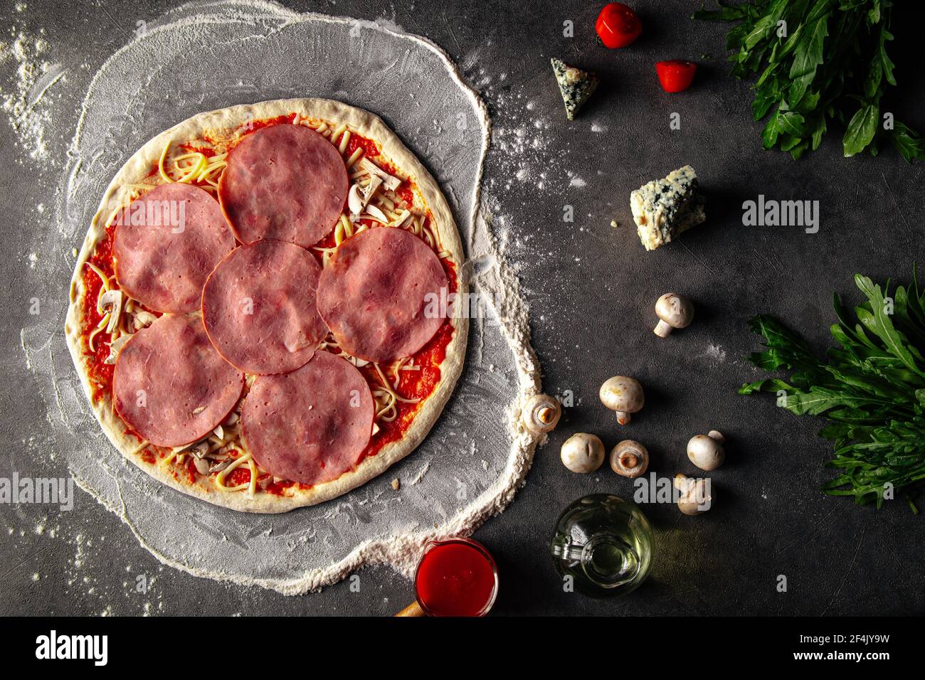 Top view dough base hi-res stock photography and images - Alamy