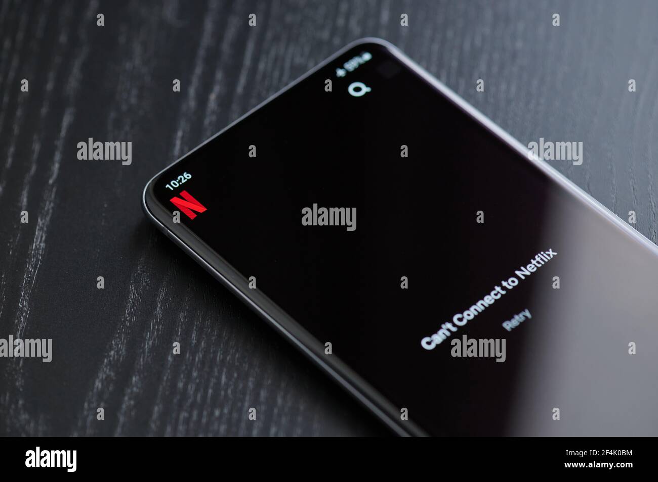 New york, USA - March 22, 2021: Blocked or lost connection netflix app ...