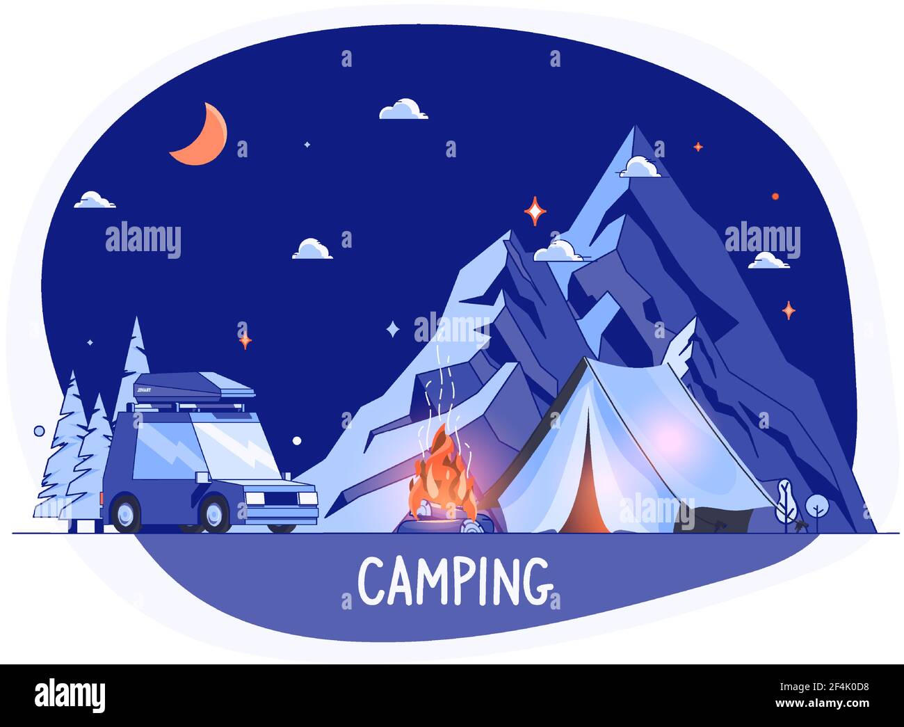 Campsite in national park Stock Vector Images - Alamy