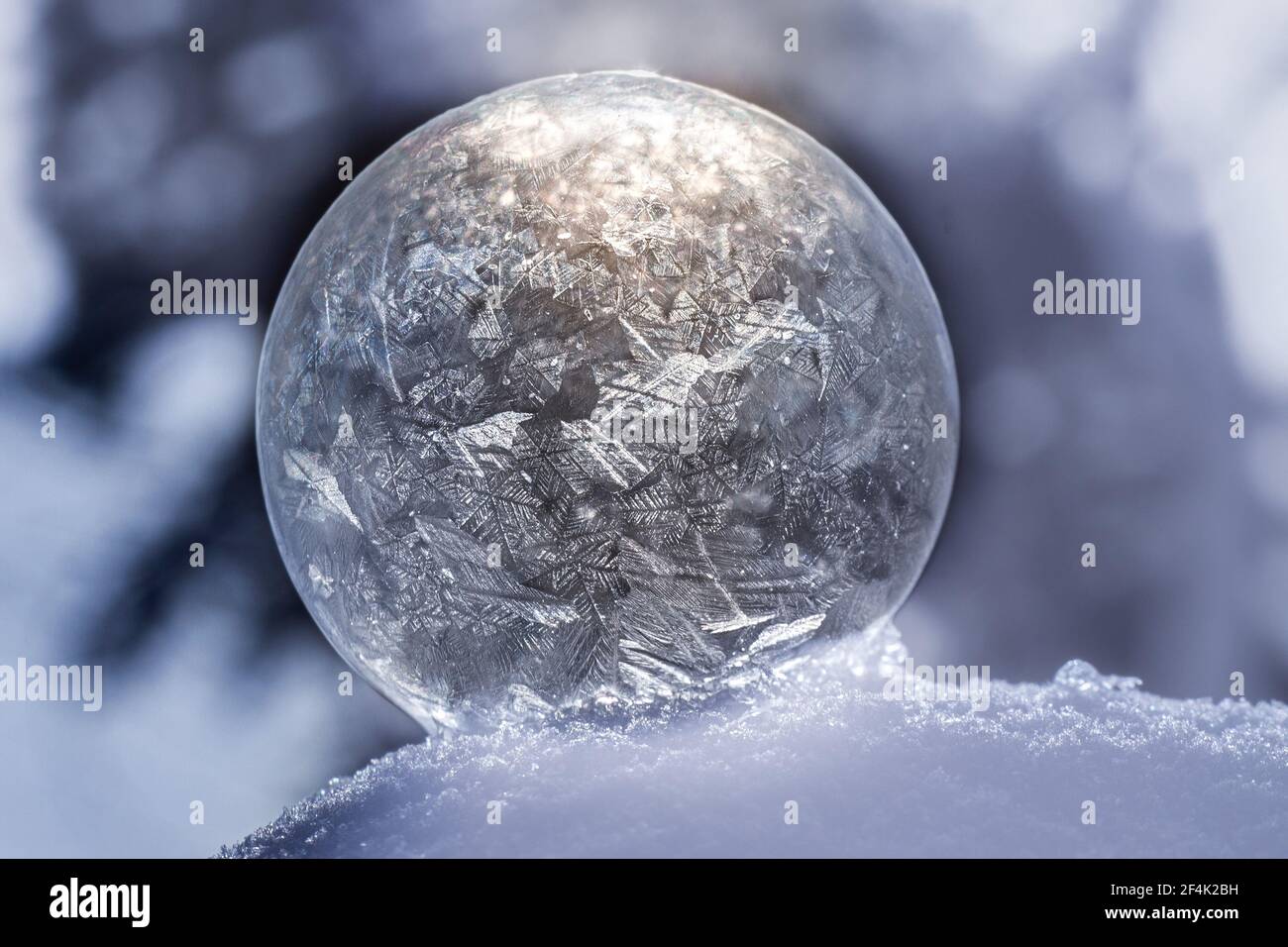 Close up frozen soap bubble with bokeh Stock Photo - Alamy