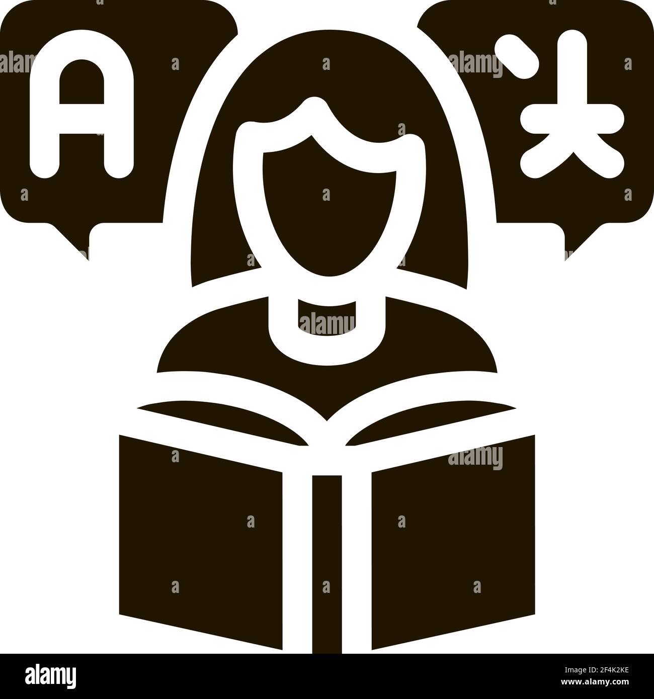 Woman Learning Language Icon Vector Stock Vector Image & Art - Alamy