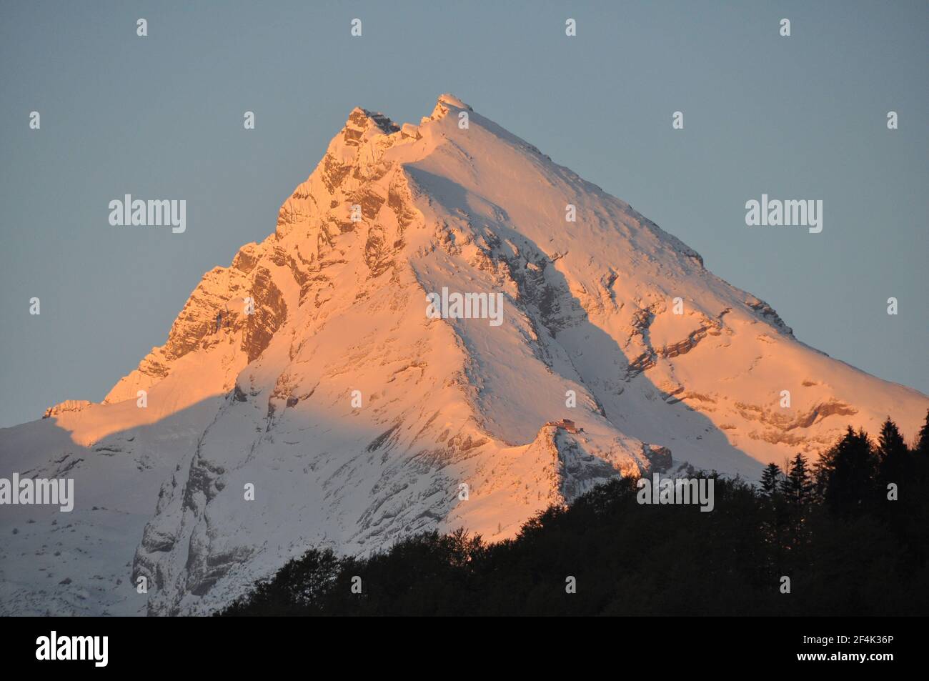 sunrise at mt. watzmann, Berchtesgaden national park, bavarian alp ...