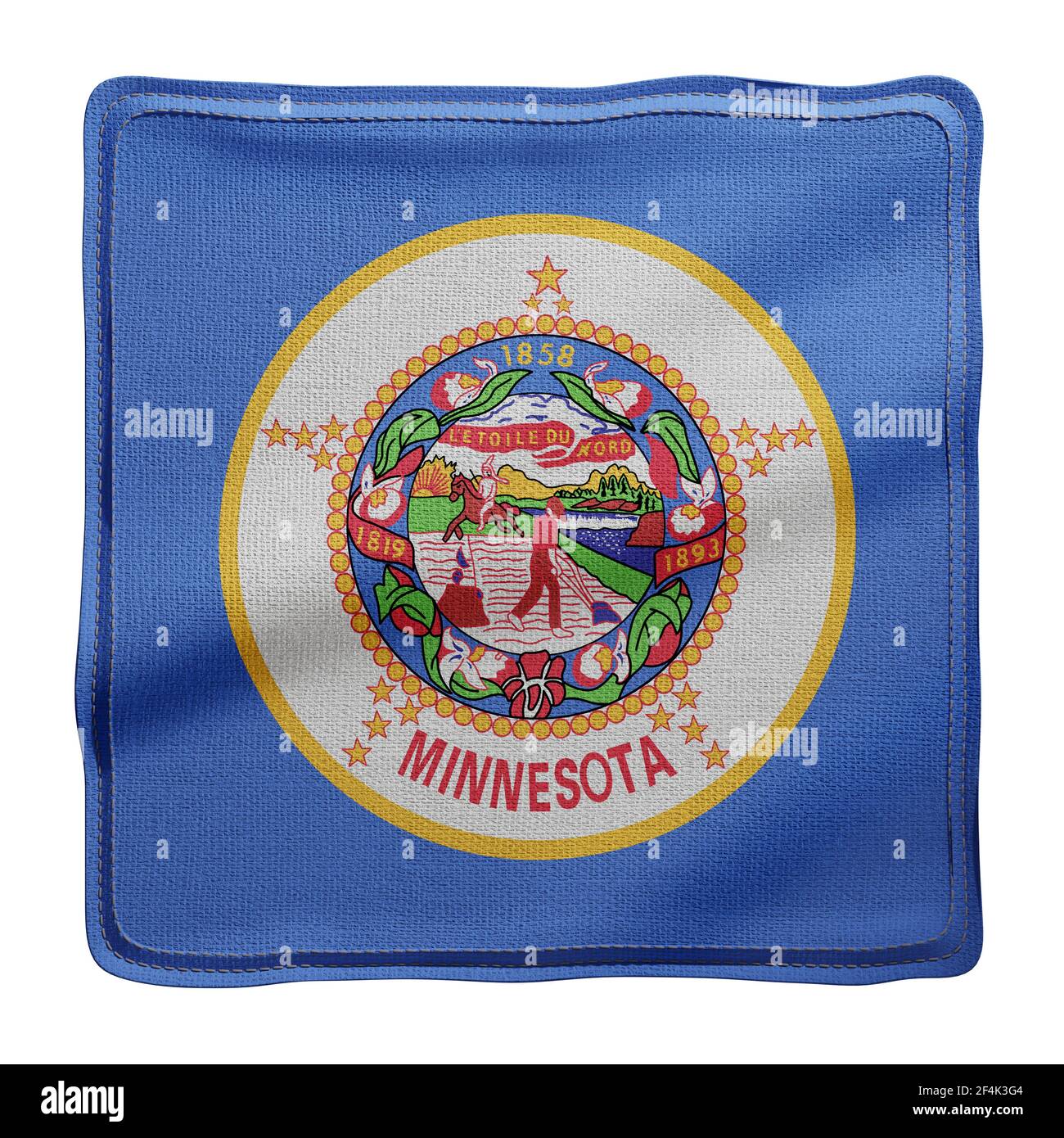 3d rendering of a detailed and textured Minnesota USA State flag on ...