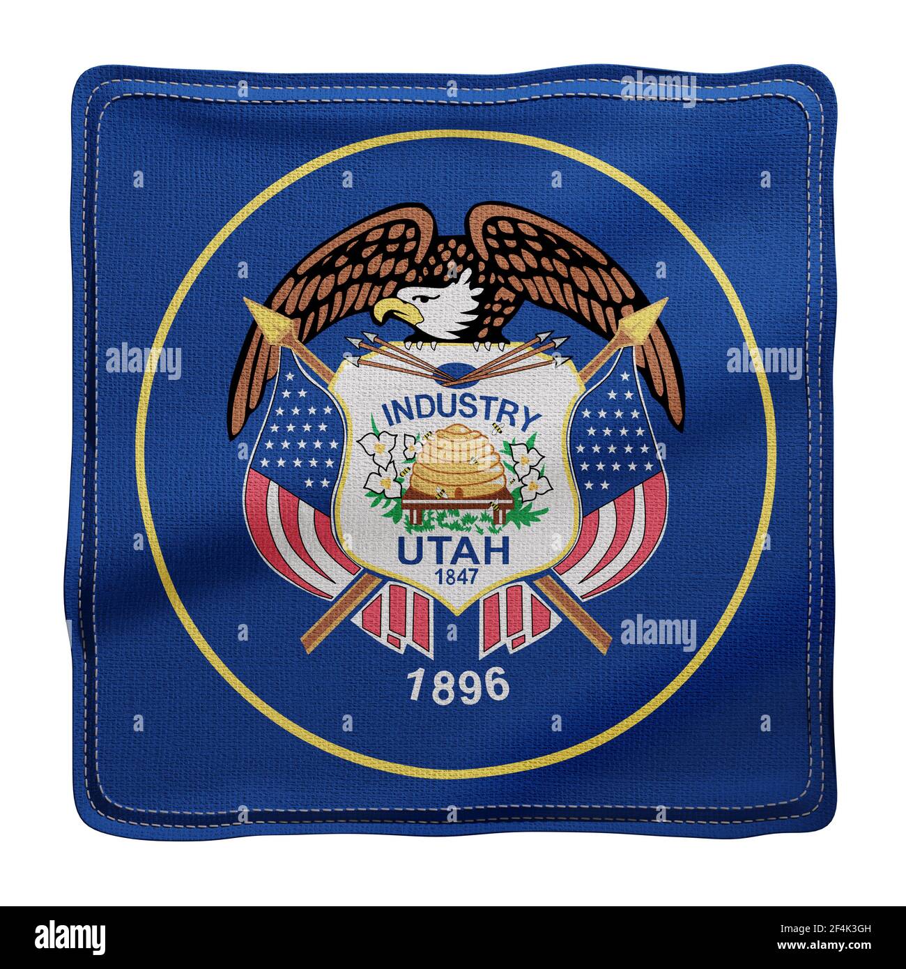 3d rendering of a detailed and textured Utah USA State flag Stock Photo ...
