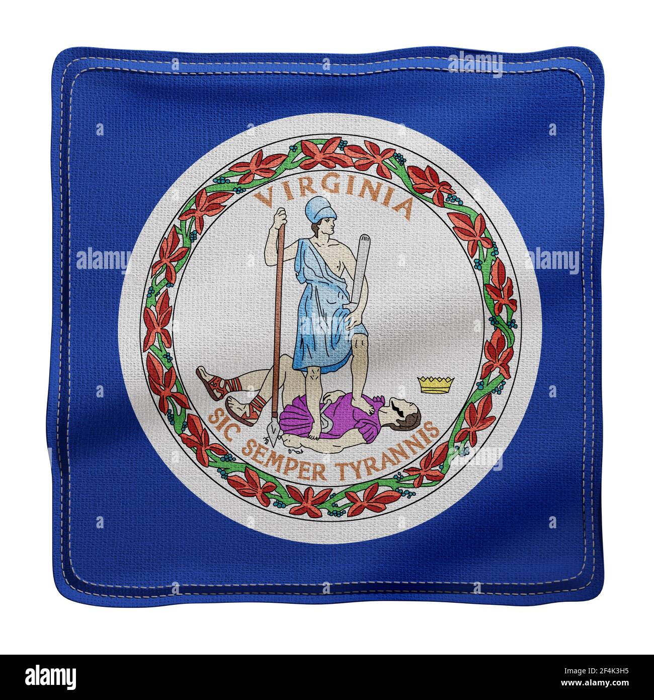 3d rendering of a detailed and textured Virginia USA State flag on ...