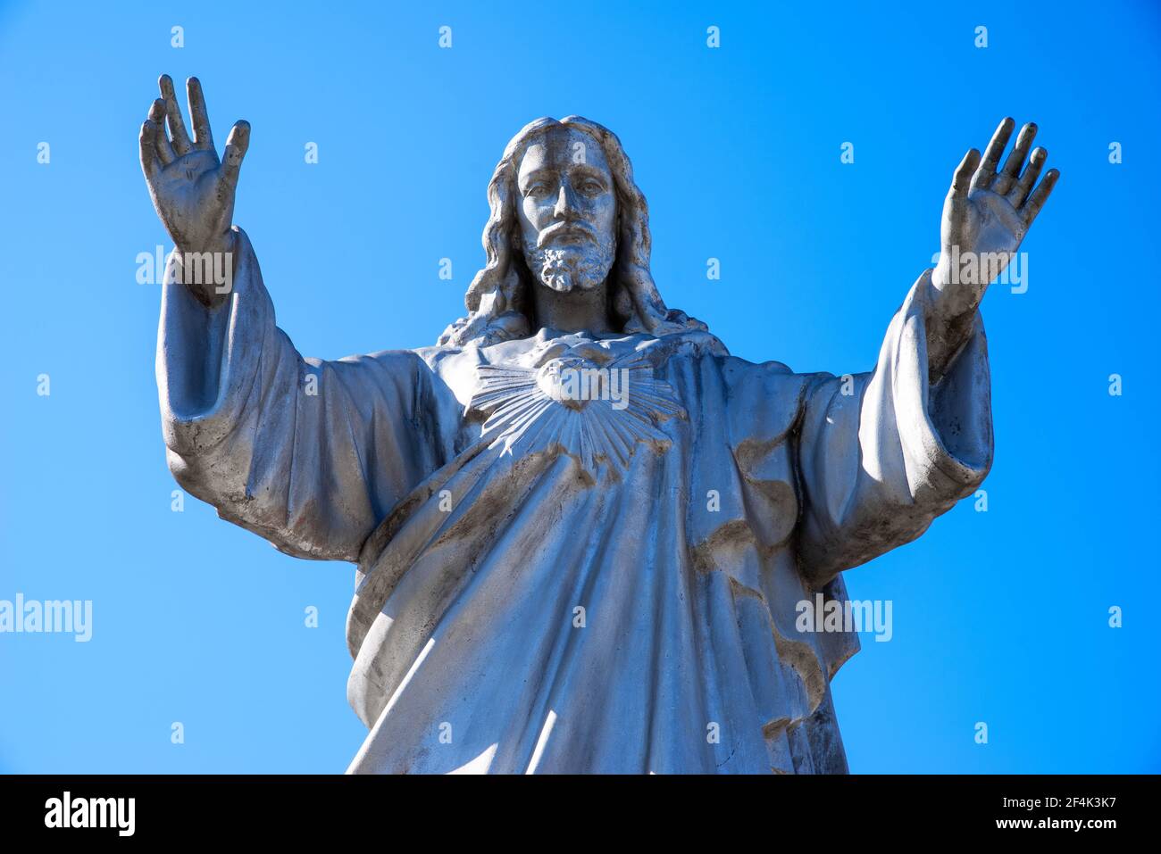 Beautiful devotional image of Jesis with his arms outstretched. Those ...