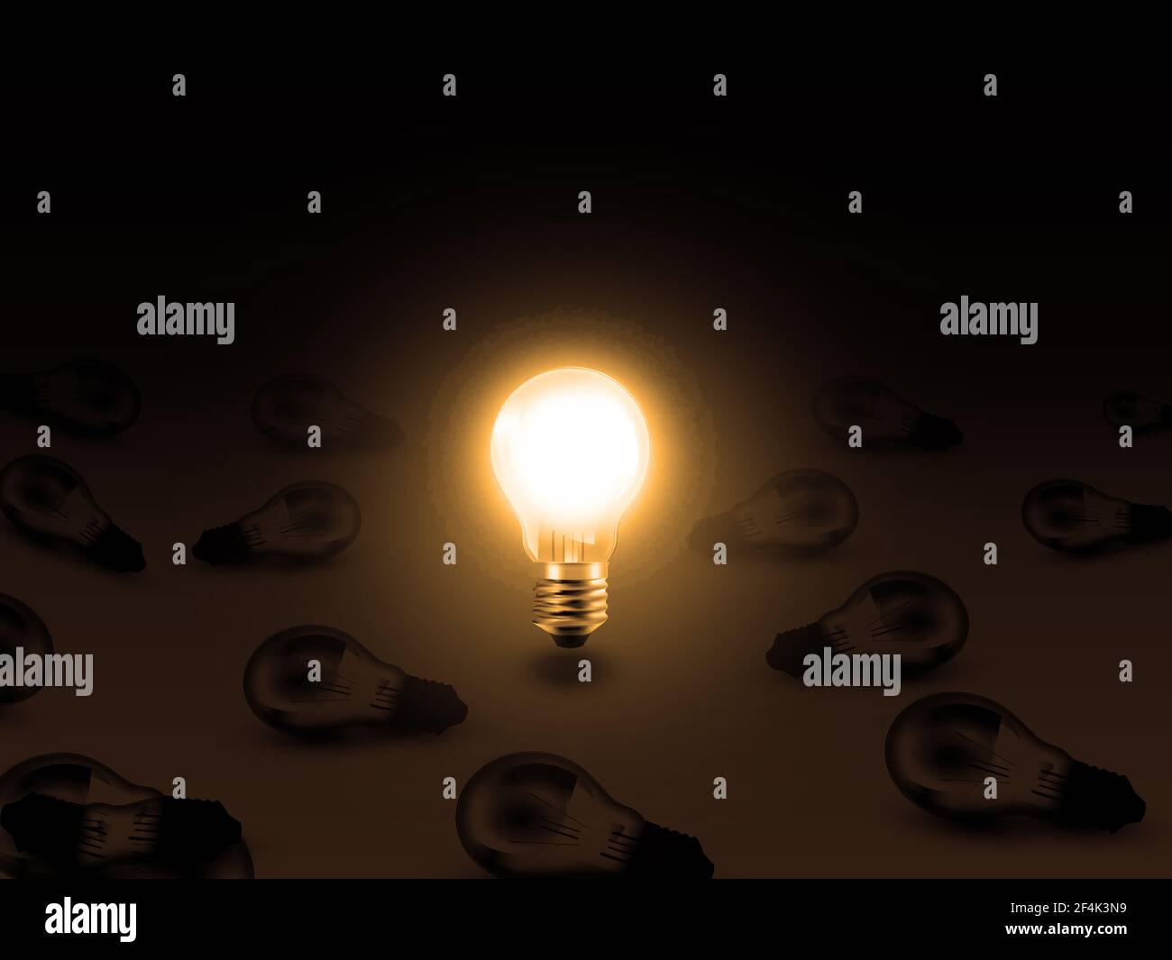 Light bulb stand out from the crowd, leadership and business concept ...