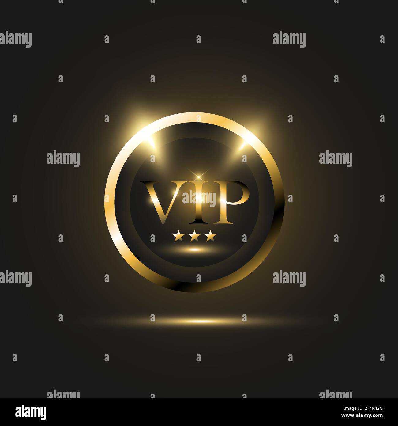 golden vip sign, 3d object, golden lights Stock Vector Image & Art - Alamy