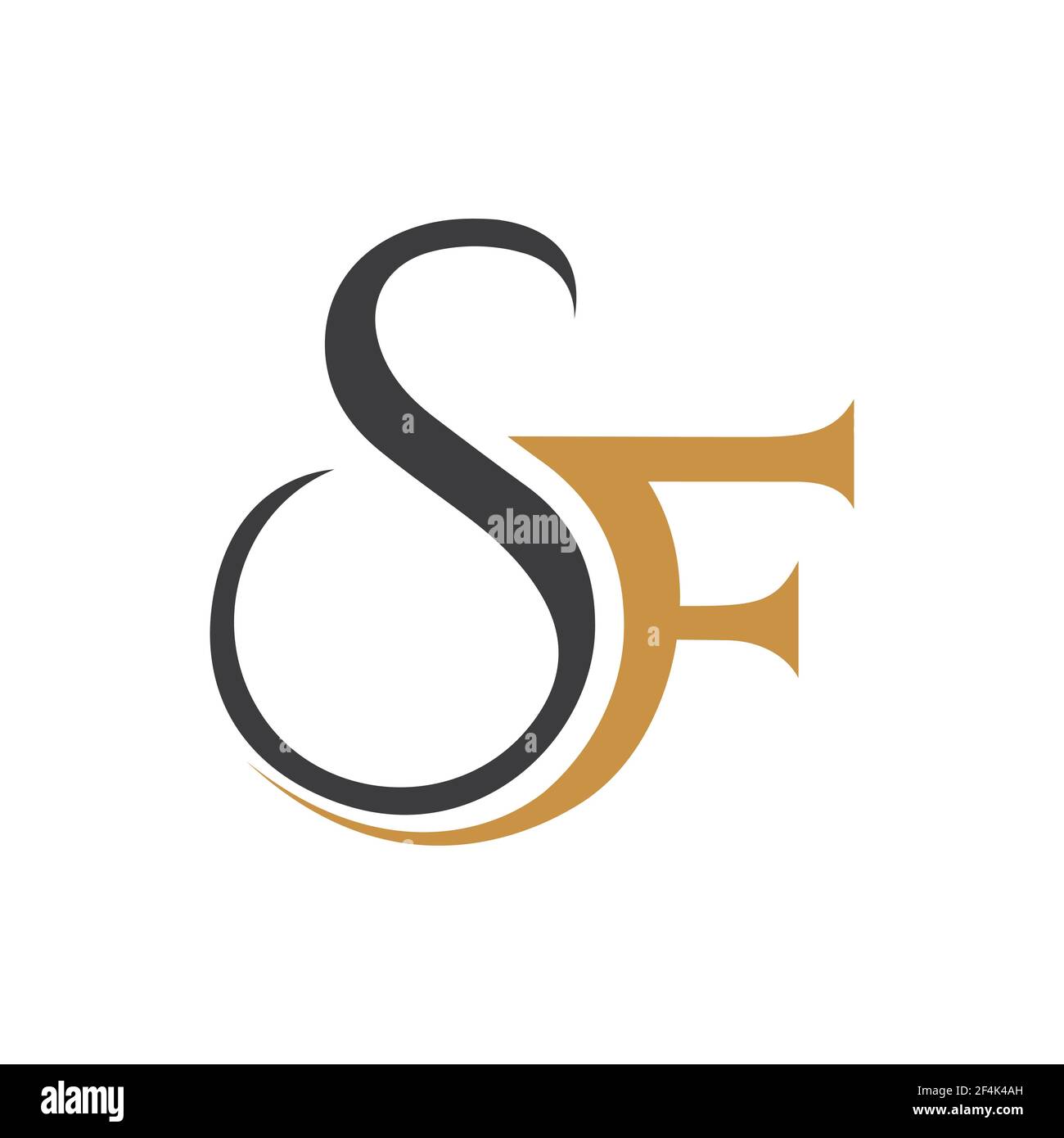 Initial sf letter logo vector template design. Creative abstract letter fs logo design. Linked ...