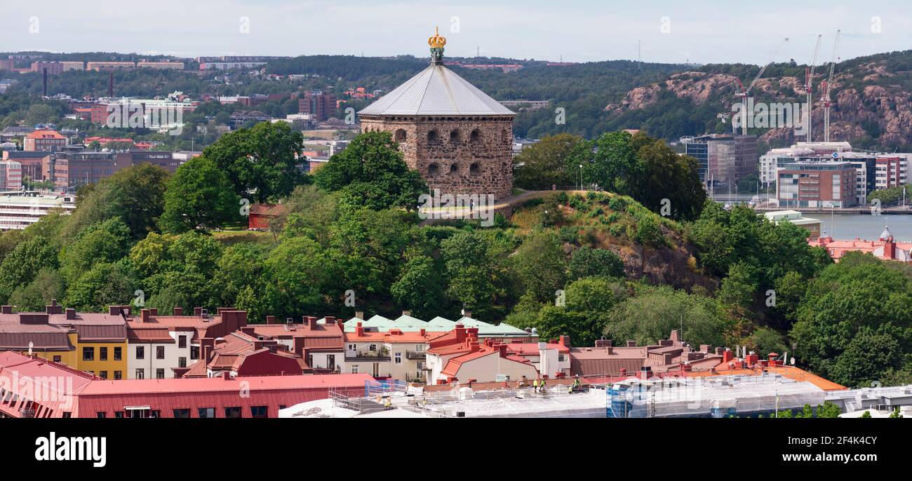 Skansen Krona Old fortress built on hill in the central Gothenburg ...