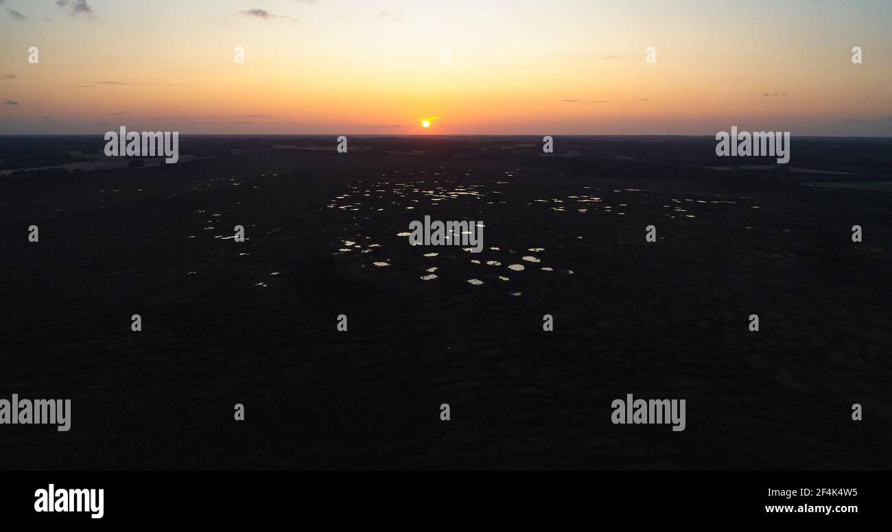 Arctic swamp at sunset in Lapland Stock Photo - Alamy